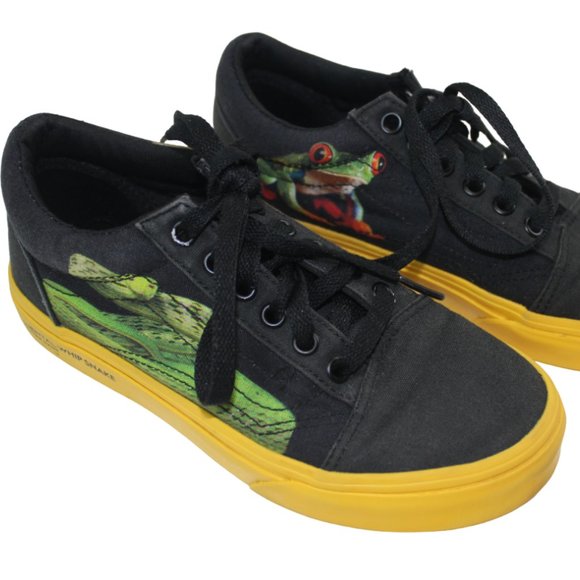 Vans | Shoes | Vans National Geographic Black Yellow Sneakers Frog Wolf ...
